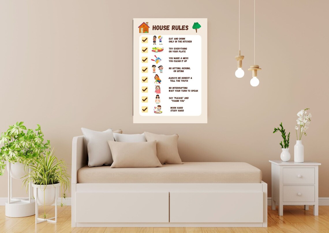 House Rules, Family Rules, Kids Rules, Wall Art, Digital Art, House ...