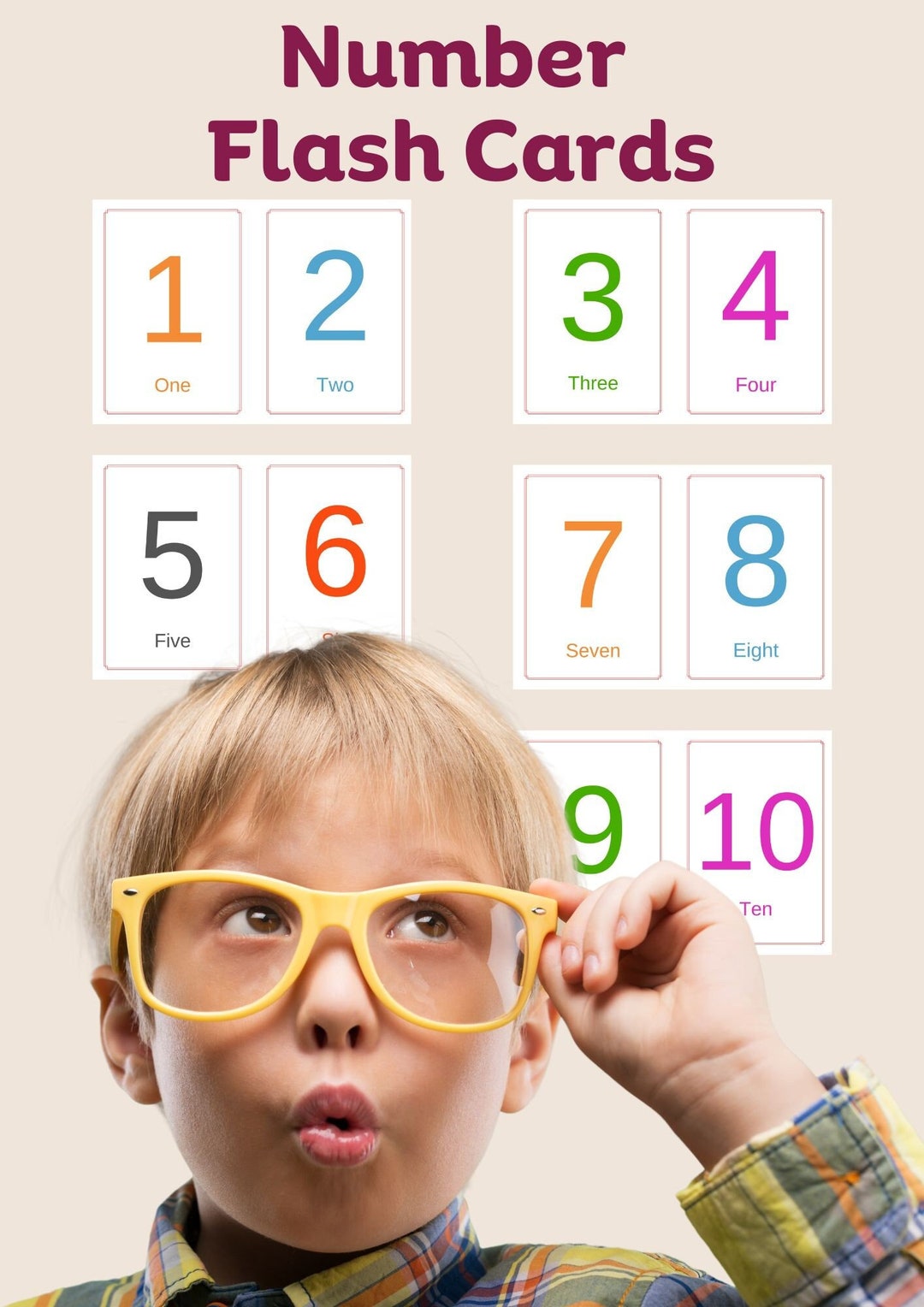 Number Flash Cards Preschool Counting Flash Cards Number - Etsy