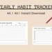 Yearly Habit Tracker, Habit Tracker, Goal Tracker, Yearly Tracker ...