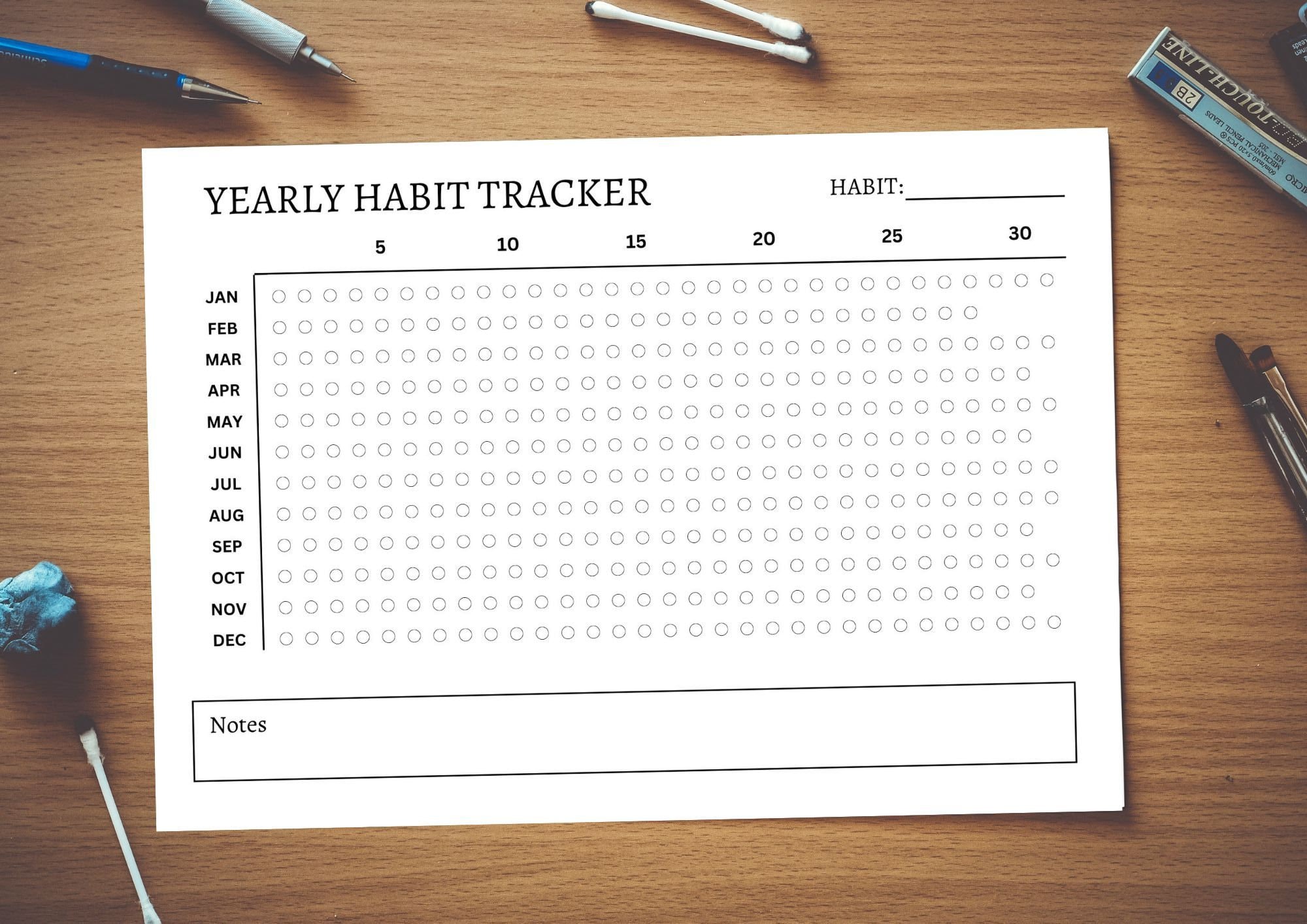 Yearly Habit Tracker, Habit Tracker, Goal Tracker, Yearly Tracker ...