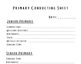 Primary Conducting Sheet Template Corjl Printable & - Etsy