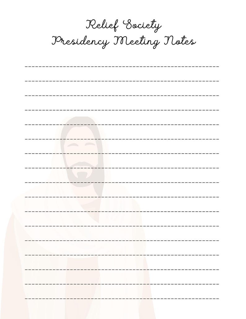 2024 Relief Society Conducting Sheet + Presidency Meeting Notes; Church ...