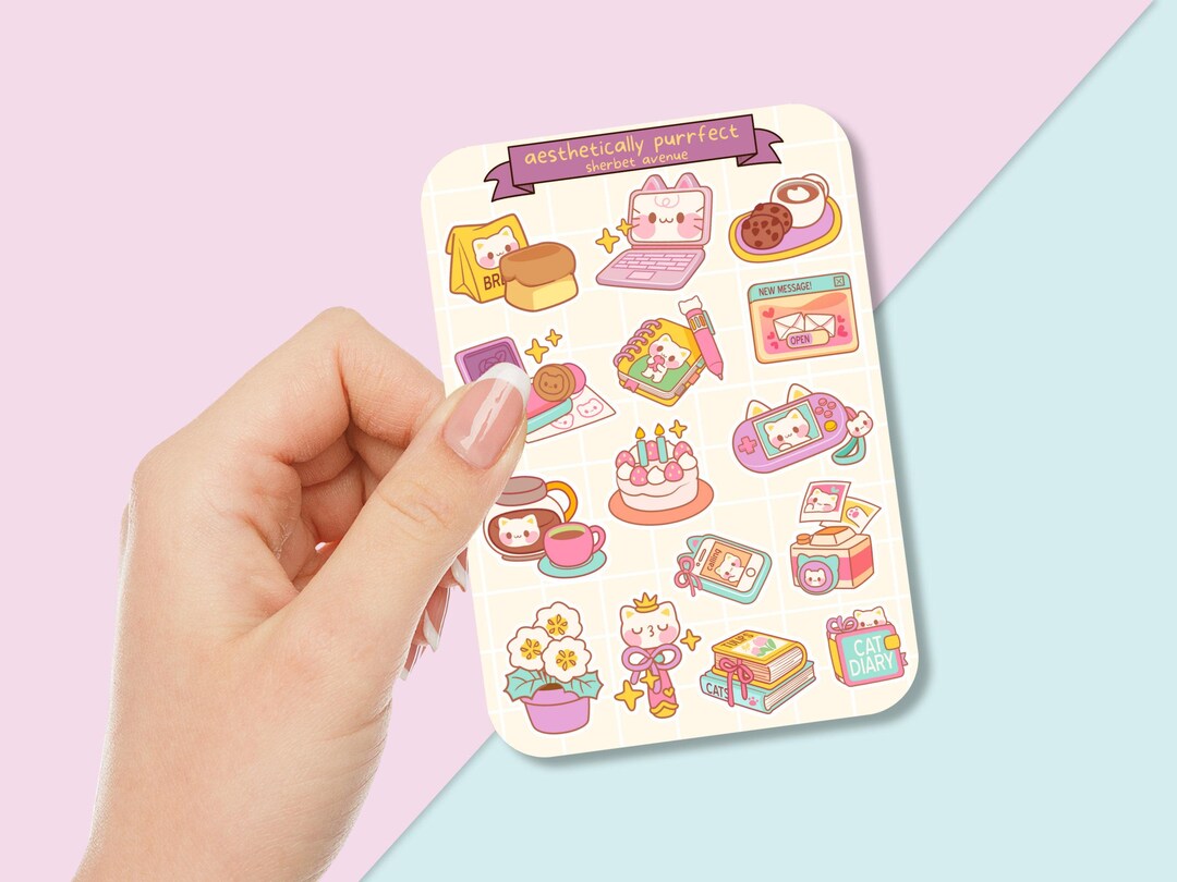 Cute Sticker Sheet - Kawaii Sticker Pack - Mini Food Stickers ...