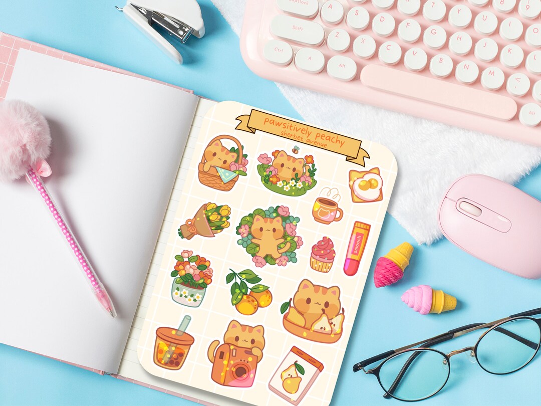 Cute Sticker Sheet - Kawaii Sticker Pack - Mini Food Stickers ...