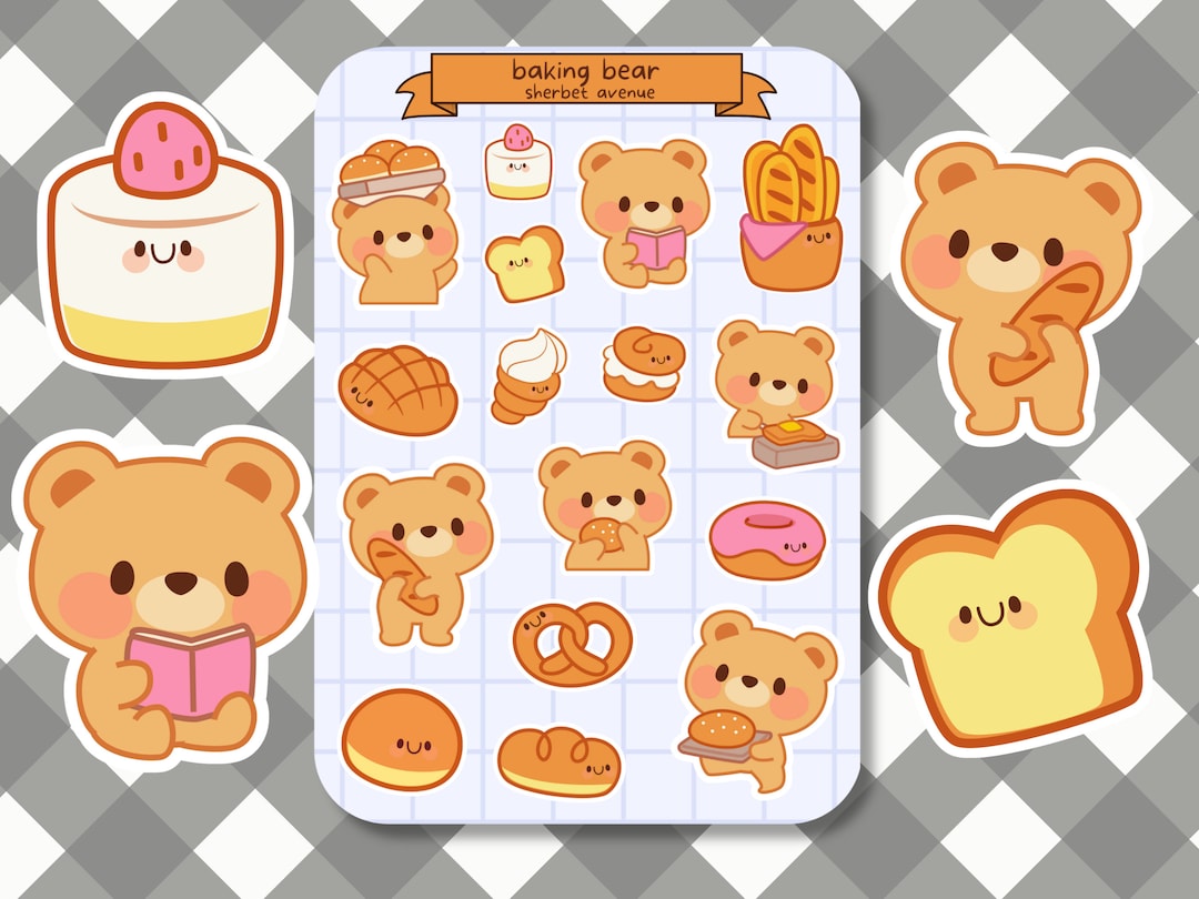 Cute Sticker Sheet Kawaii Sticker Pack Mini Food Stickers Handdrawn ...