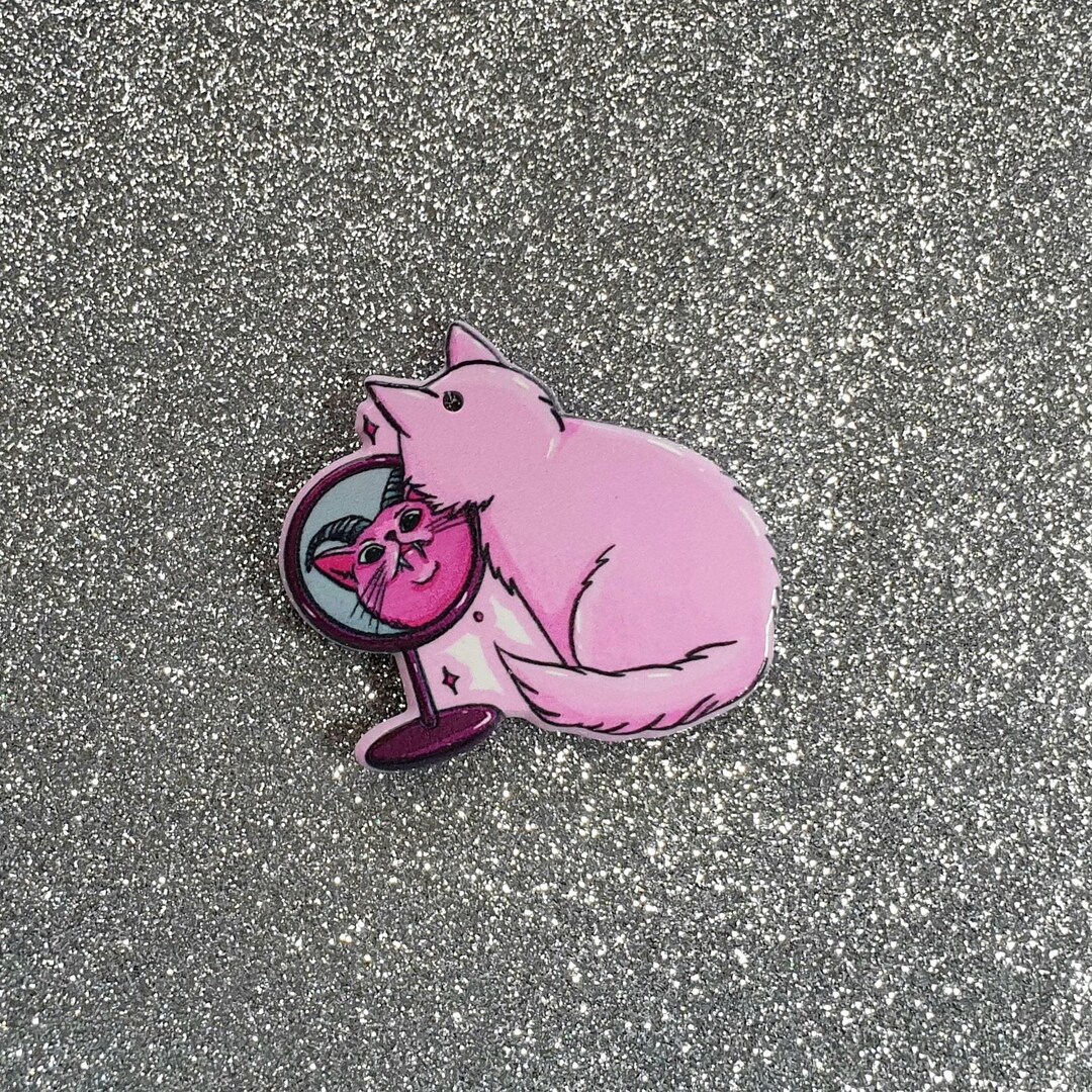 Pink Demon Cat Needle Minder - Magnetic Needle Holder - Creepy Cross ...