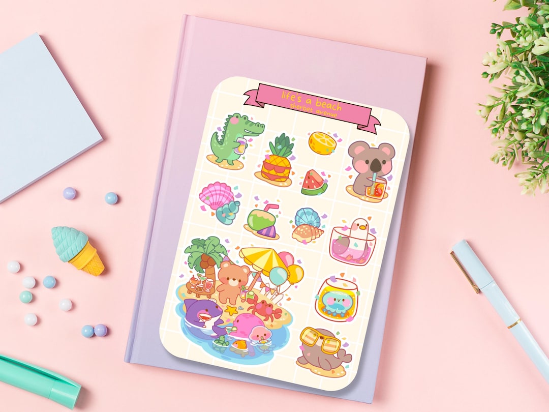 Cute Sticker Sheet - Kawaii Sticker Pack - Mini Food Stickers ...