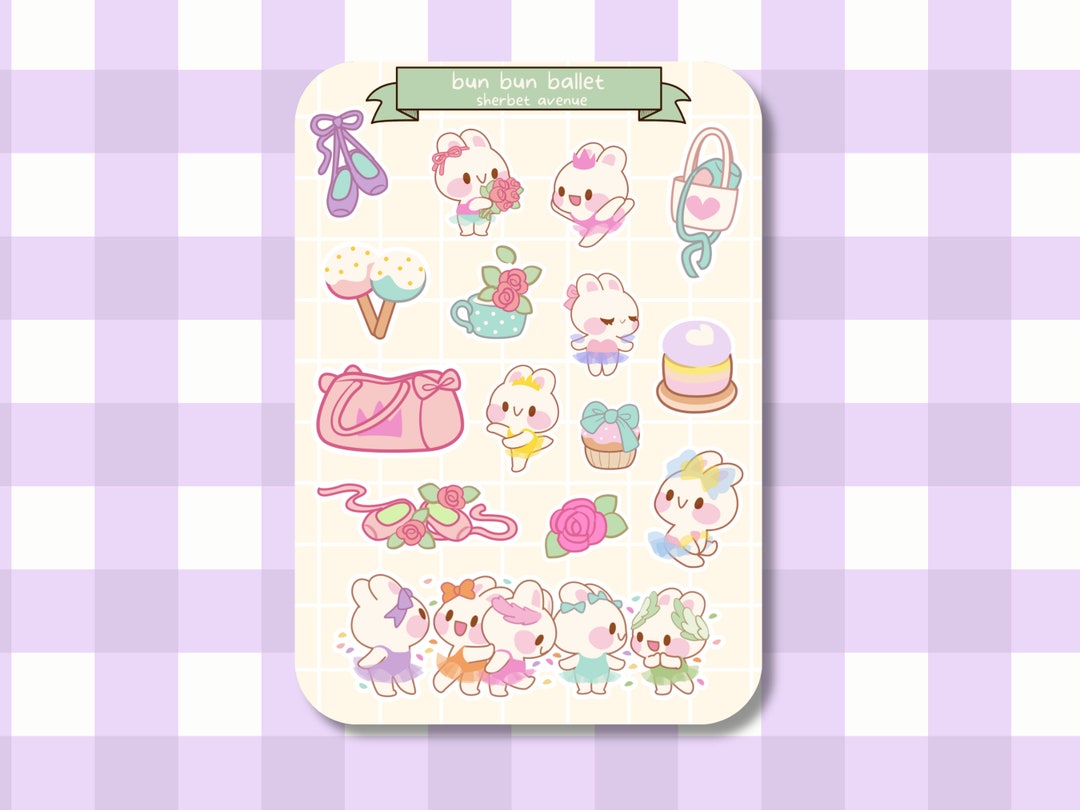 Cute Sticker Sheet Kawaii Sticker Pack Mini Food Stickers Handdrawn ...