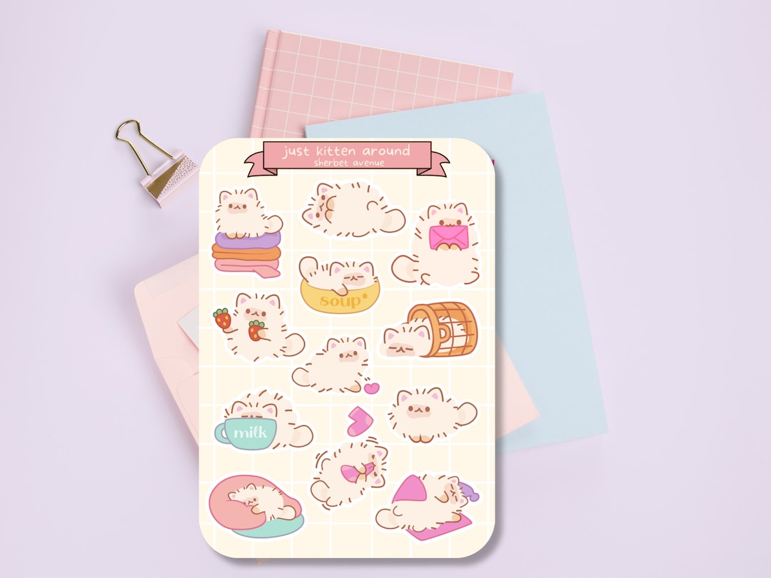 Cute Sticker Sheet - Kawaii Sticker Pack - Mini Food Stickers ...