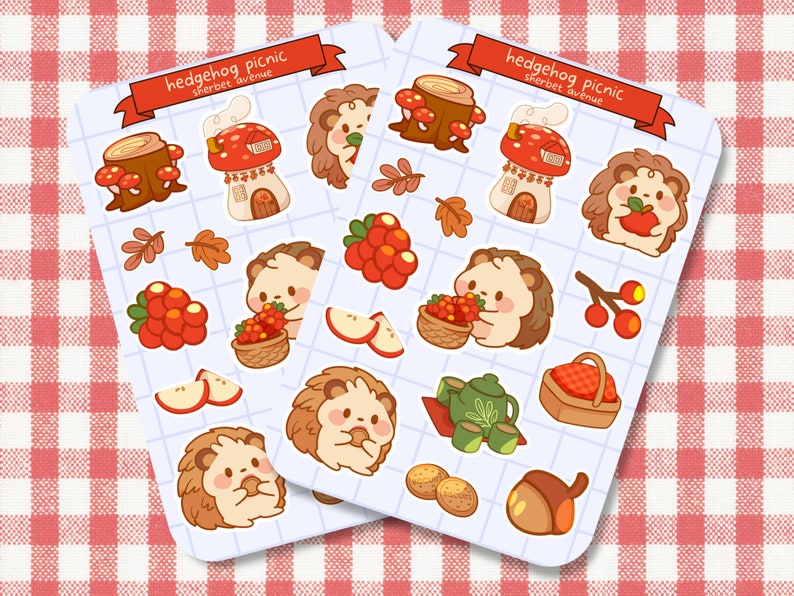 Cute Sticker Sheet Kawaii Sticker Pack Mini Food Stickers Handdrawn ...
