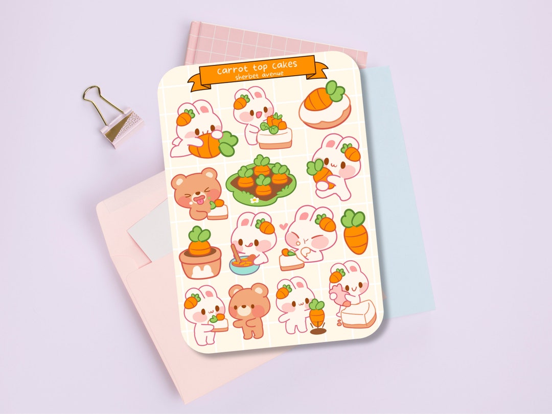 Cute Sticker Sheet Kawaii Sticker Pack Mini Food Stickers Handdrawn ...