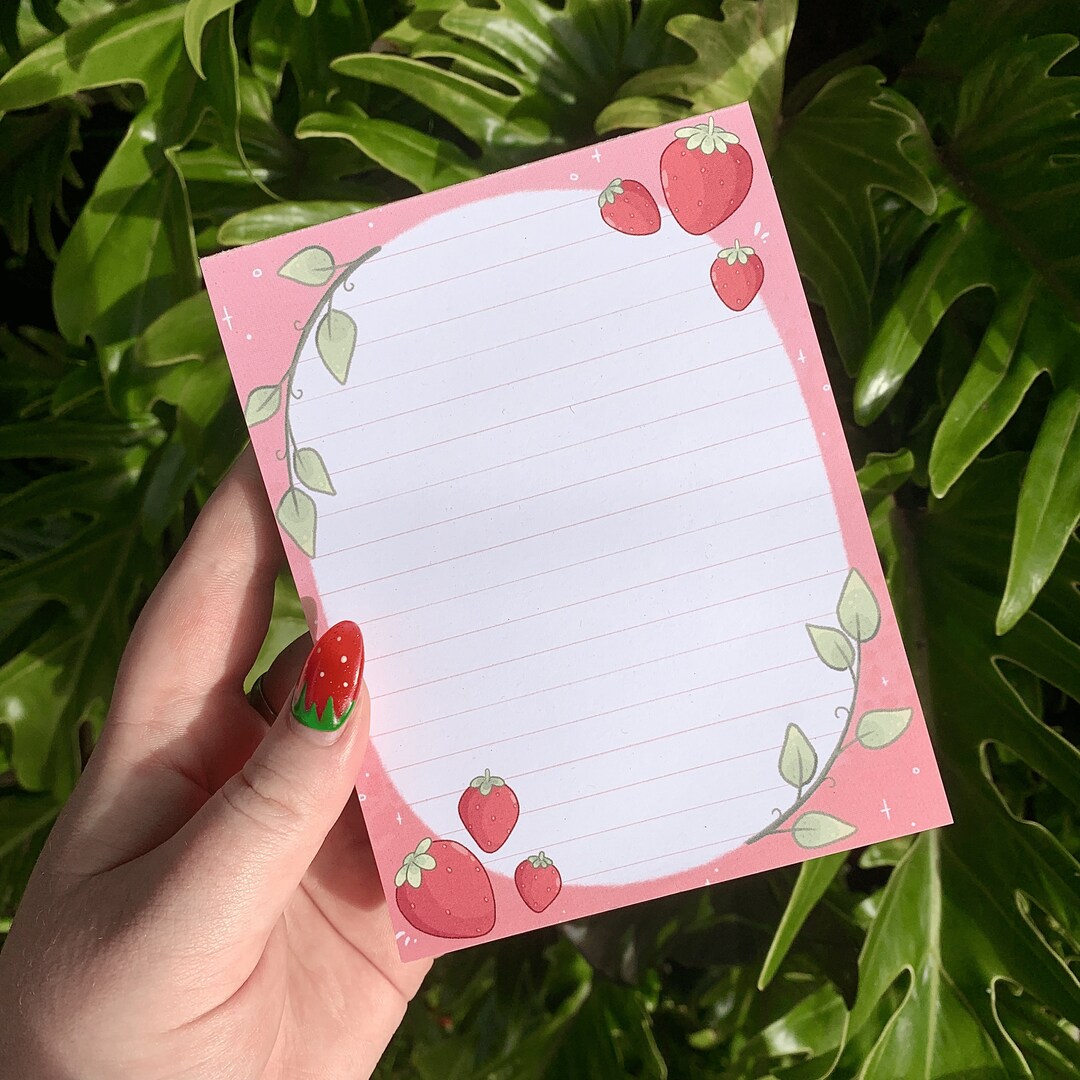 Strawberry Notepad - Etsy