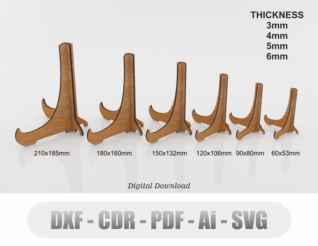 Laser Cut Easel Stand 6 Size, Plate Stand, Photo Frame Display ...