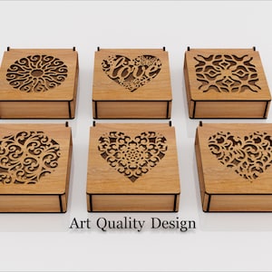 Decorative Gift Box 12 Different Patterns Laser Cutting Files, Jewelry ...