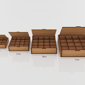 4 Different Sizes With Openable Lids Lock Box Laser Cutting Files ...