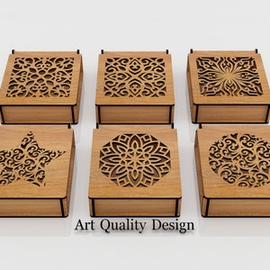Decorative Gift Box 12 Different Patterns Laser Cutting Files, Jewelry ...