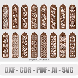 Bookmark Laser Cut Part1, Laser Cut File , Bookmark Svg, Ai, Cdr, Pdf ...