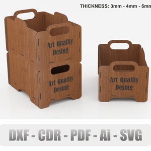 Laser Cut Stackable Storage Box (case) Files, Laser Cut Wooden Box ...
