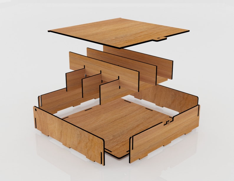 4 Different Sizes With Openable Lids Lock Box Laser Cutting Files ...