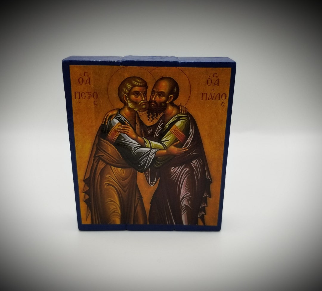 Saints Peter and Paul Tabletop Wooden Icon/eastern Orthodox Icon ...