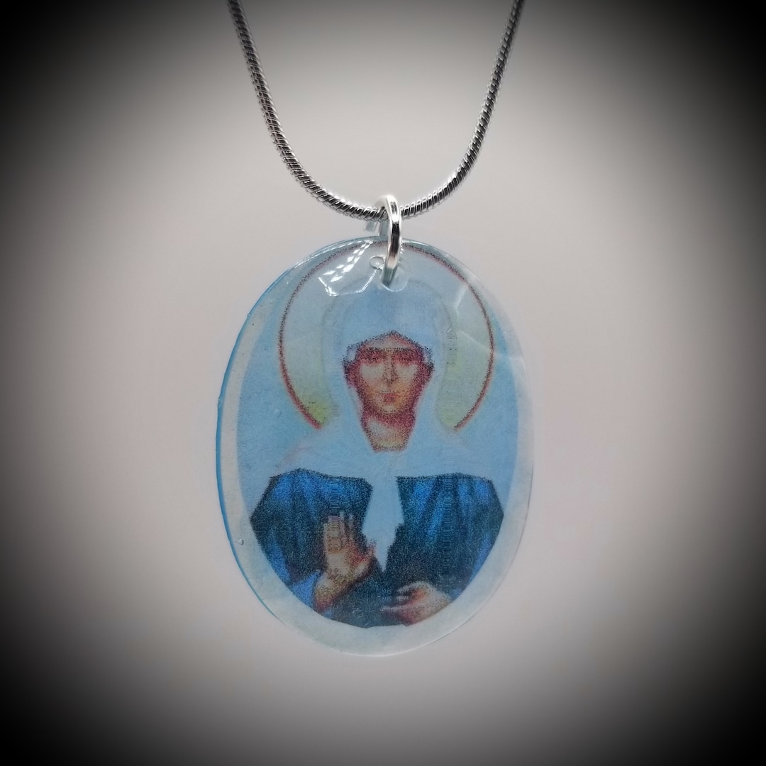 Saint Matrona the Blind Healer 24 Inch Silver Necklace/ Orthodox ...
