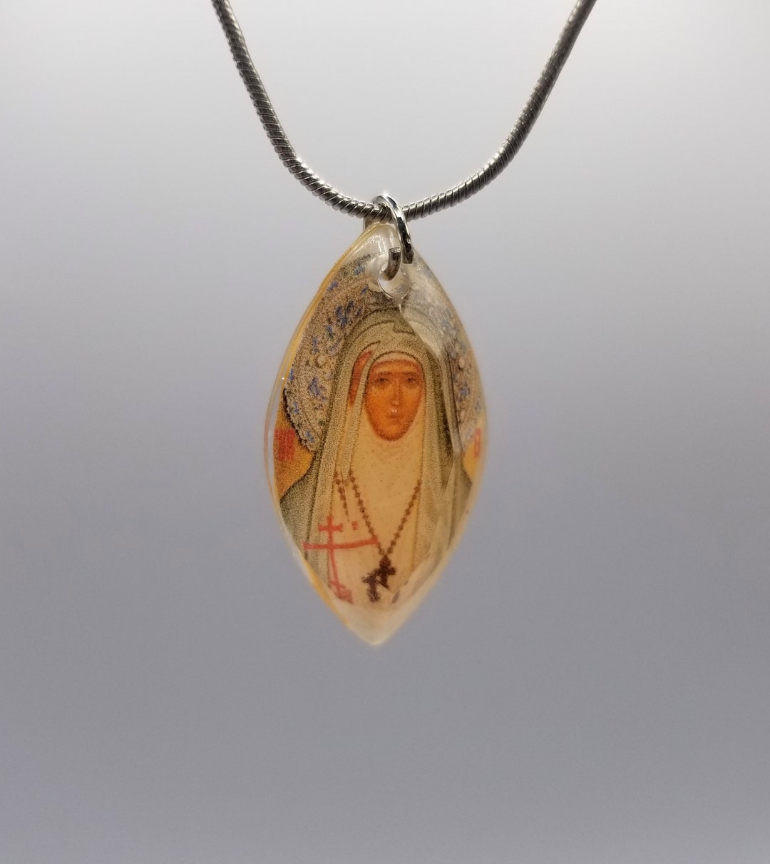 MINI Saint Elizabeth New Martyr Necklace-mini/ Eastern Orthodox Patron ...
