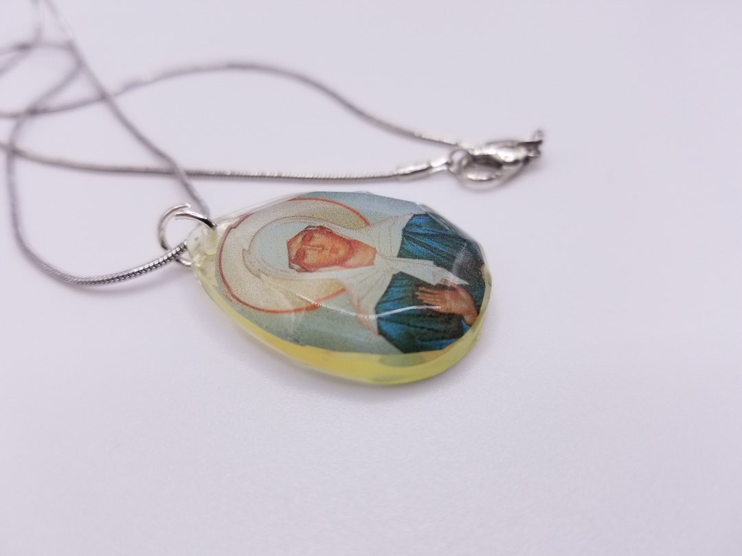 Saint Matrona the Blind Healer 18 Inch Silver Necklace/ Orthodox Gift ...