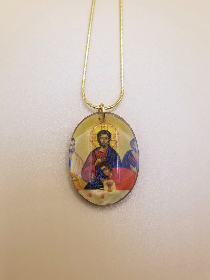 Last Supper Eastern Orthodox Icon Resin Pendant Necklace/orthodox ...