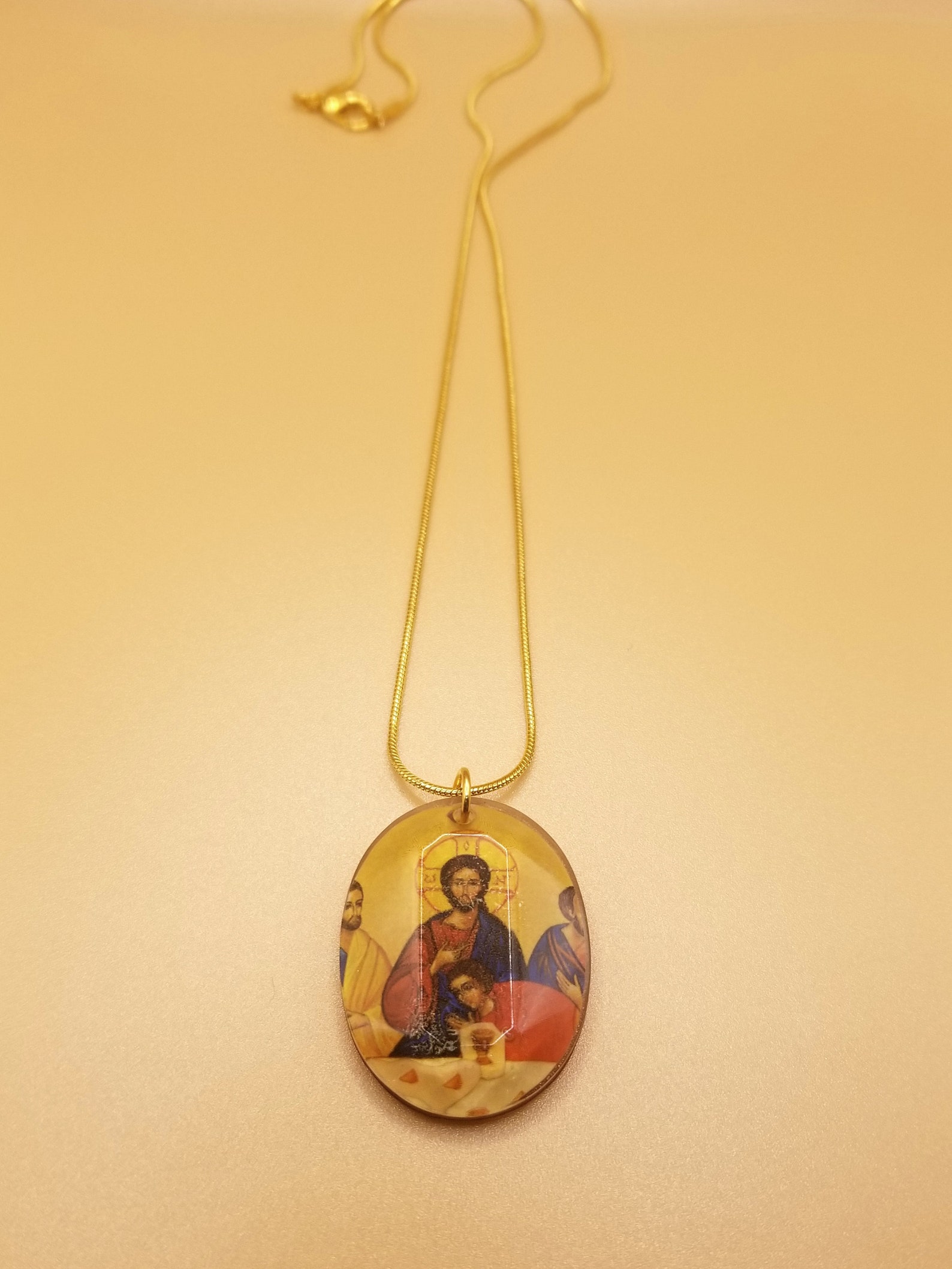 Last Supper Eastern Orthodox Icon Resin Pendant Necklace/orthodox ...