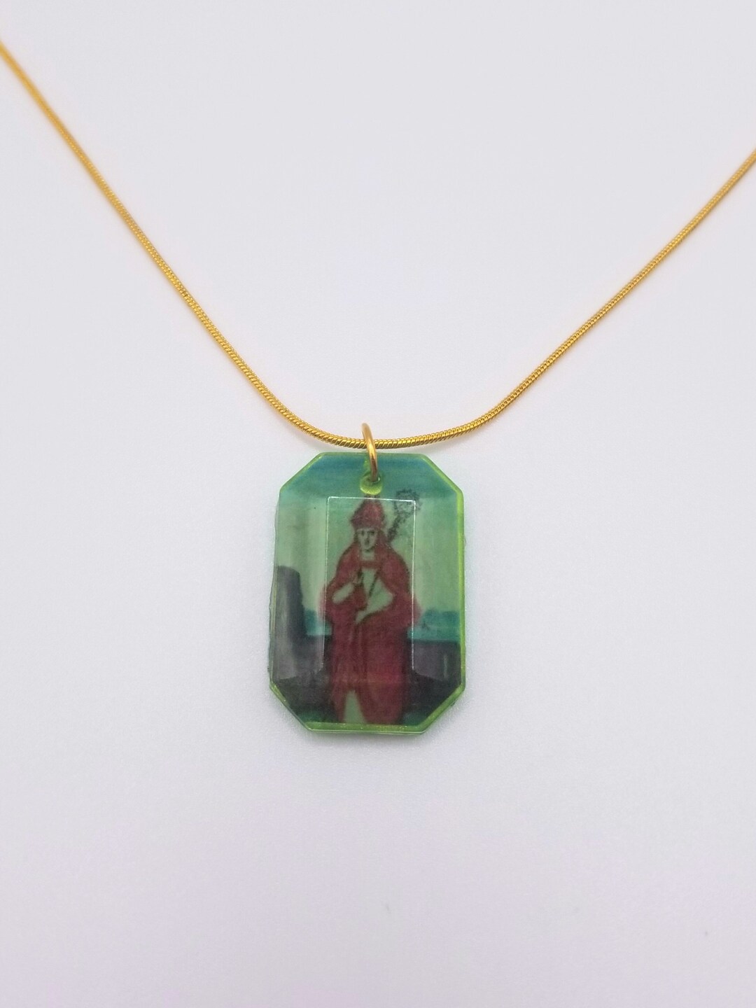 St Remigius Resin Pendant Necklace/orthodox Catholic Unique Gift/18k ...