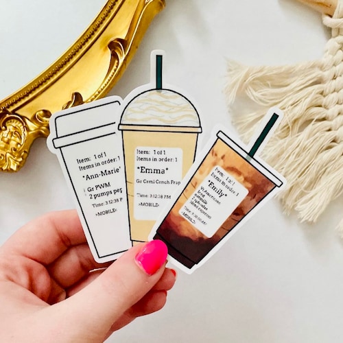 Custom Coffee Order Sticker Waterproof Coffee Decals - Etsy
