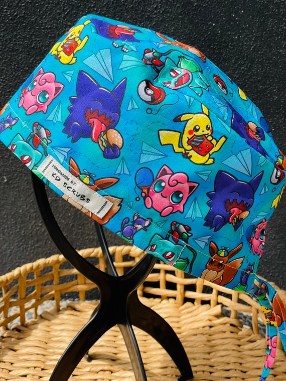 Pokemon Blue Scrub Cap Scrub Hat Theatre Cap Surgical Cap - Etsy