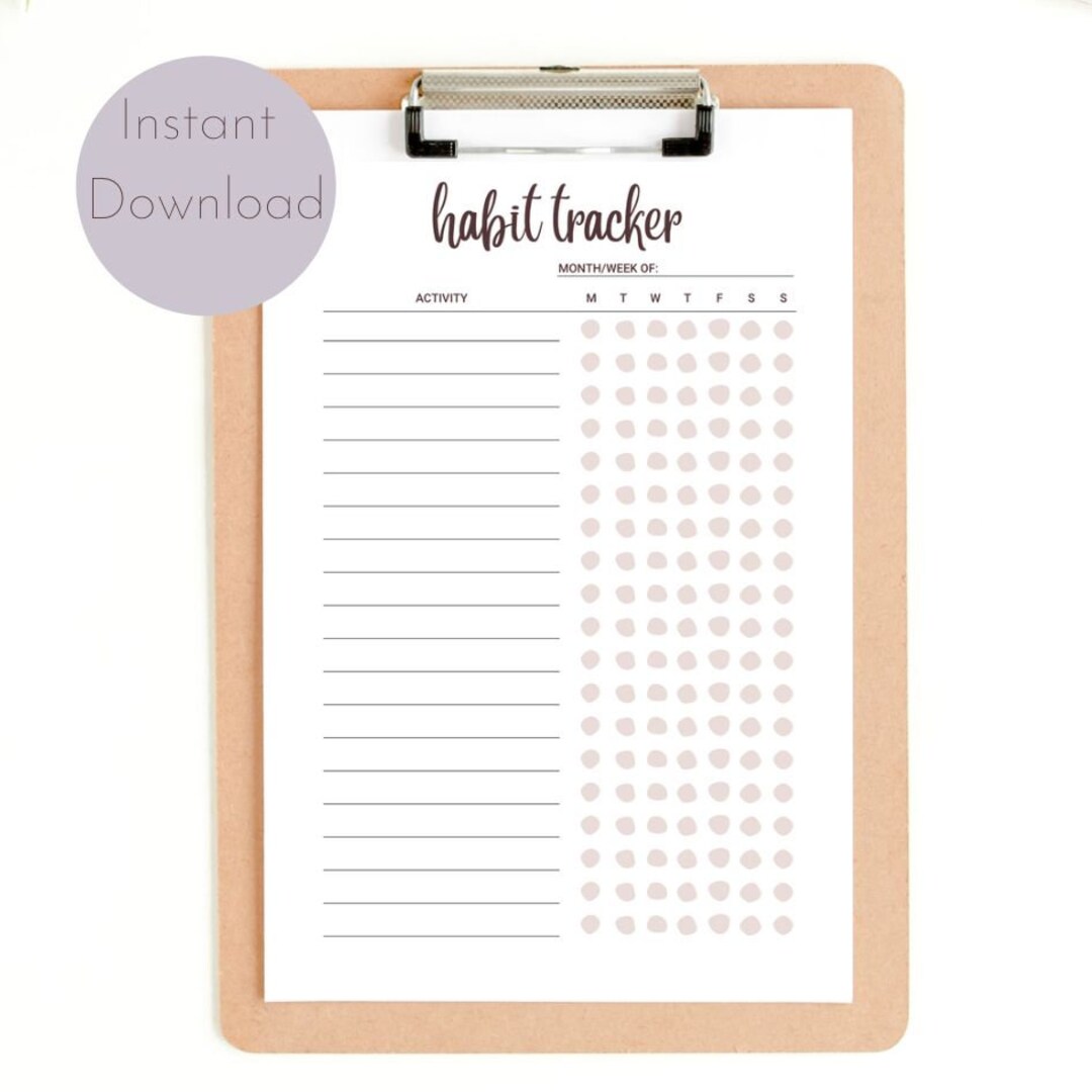 Habit Tracker List Helpful Task Tracker Life Organizer List Easy to Use ...