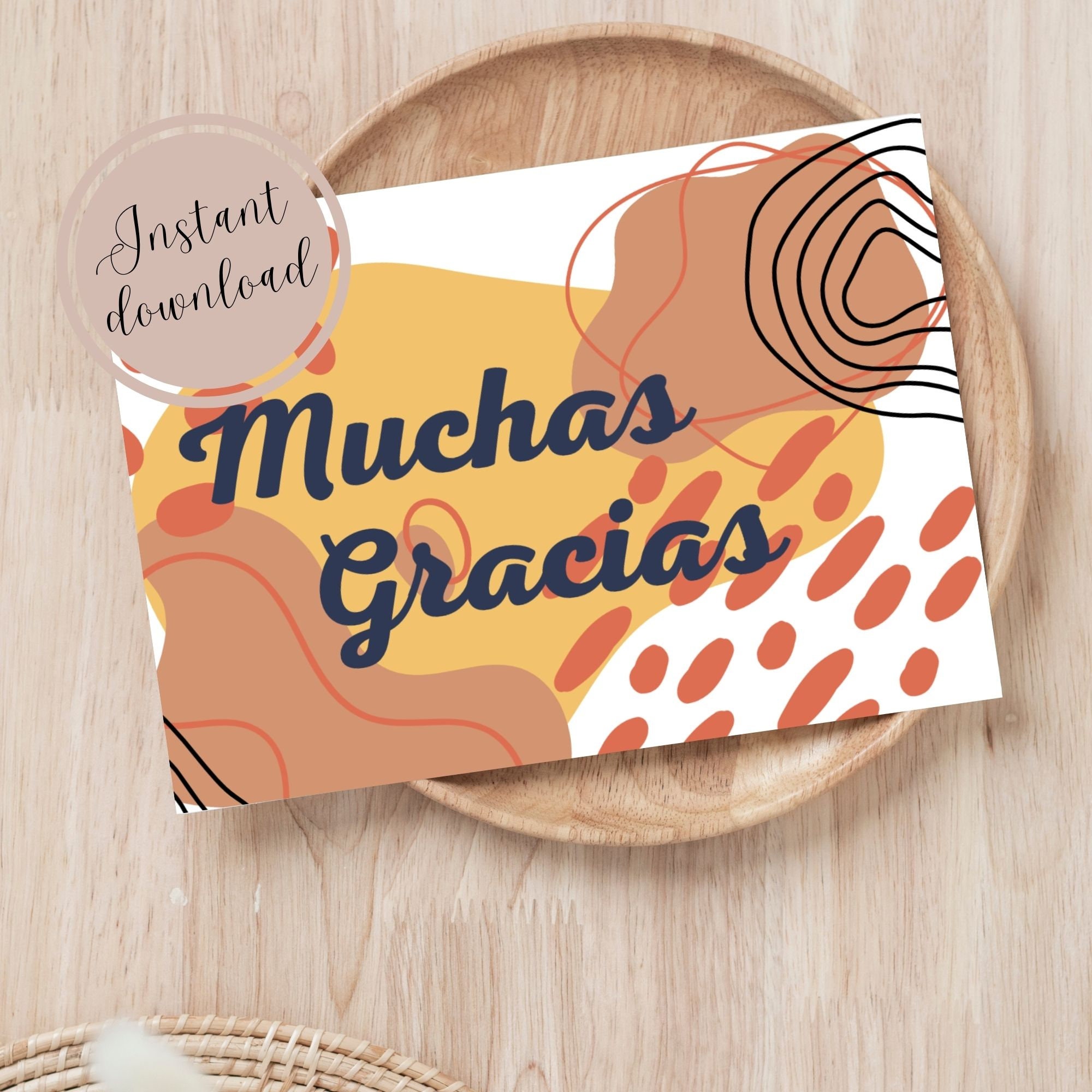 Thank You Blank Greeting Card Instant Digital Download PDF 5x7 Card ...