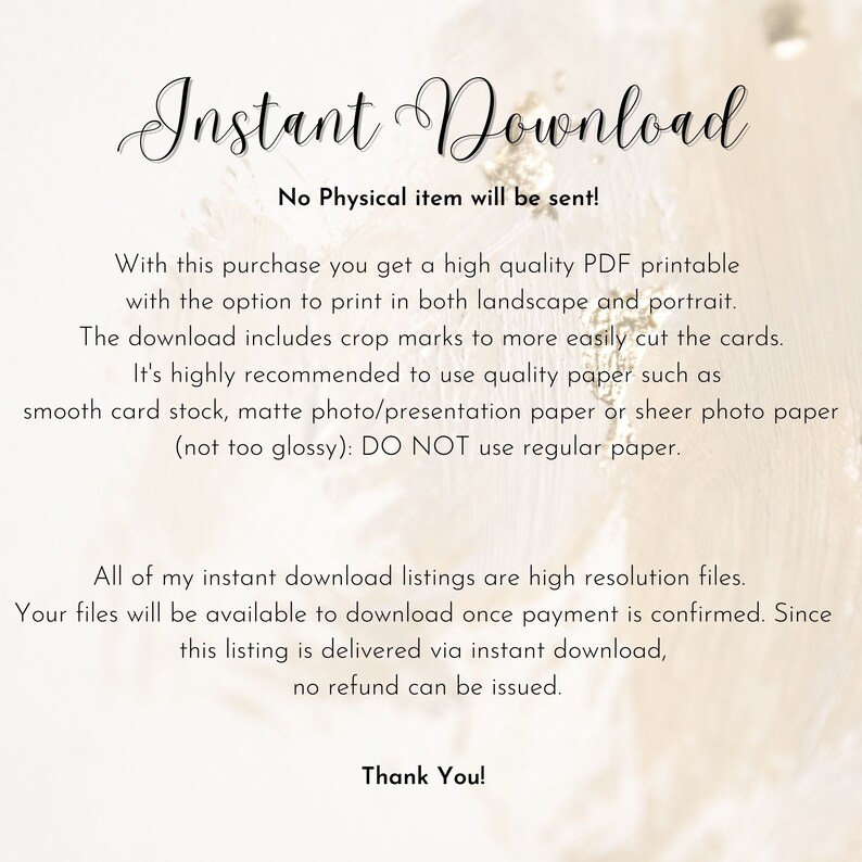 Blank Printable Greeting Card Instant Download Printable PDF All ...