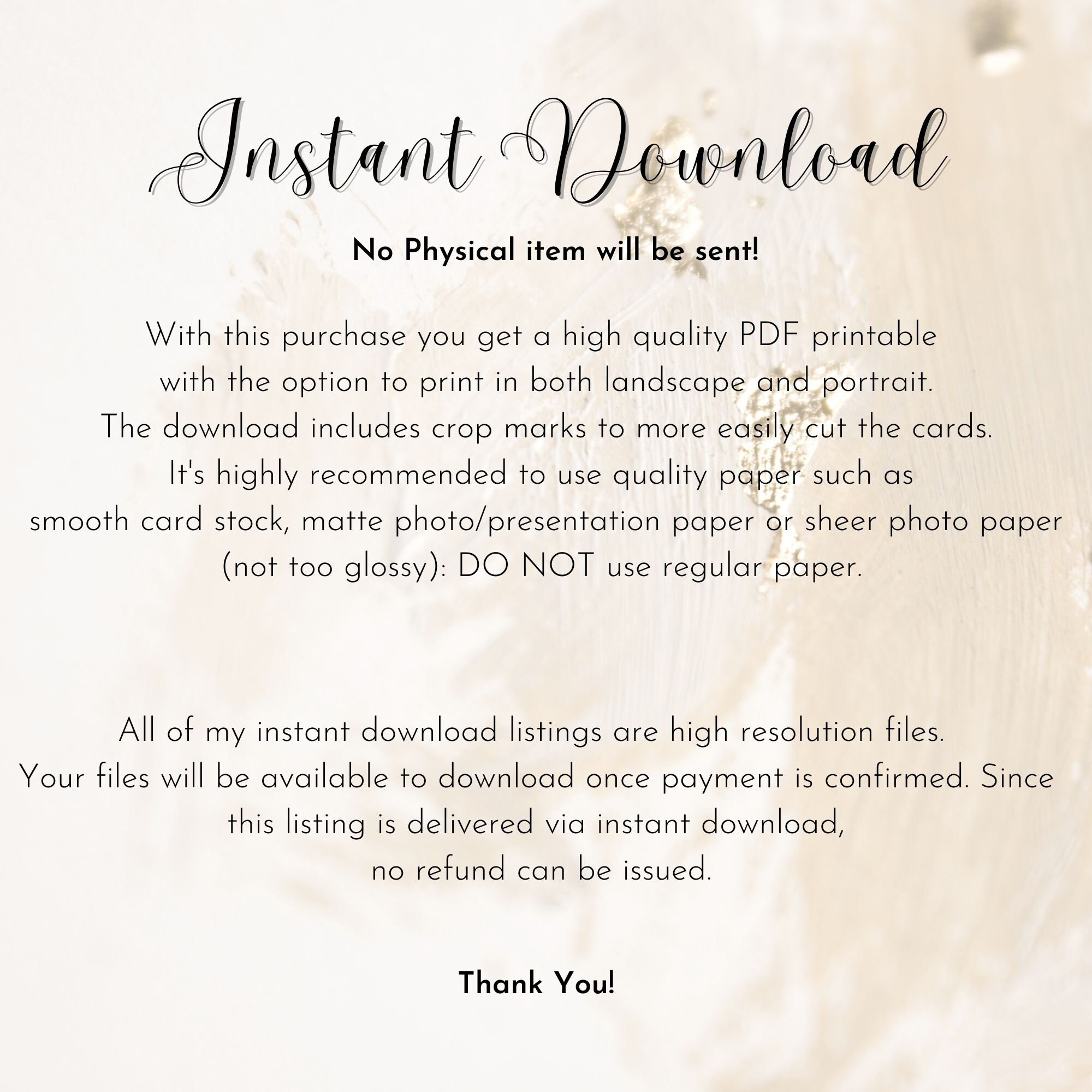 Blank Printable Greeting Card Instant Download Printable PDF All ...