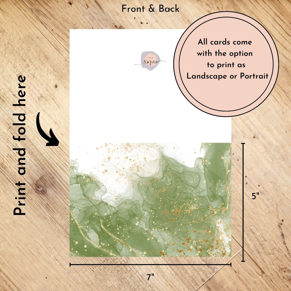 Blank Printable Greeting Card Instant Download Printable PDF - Etsy