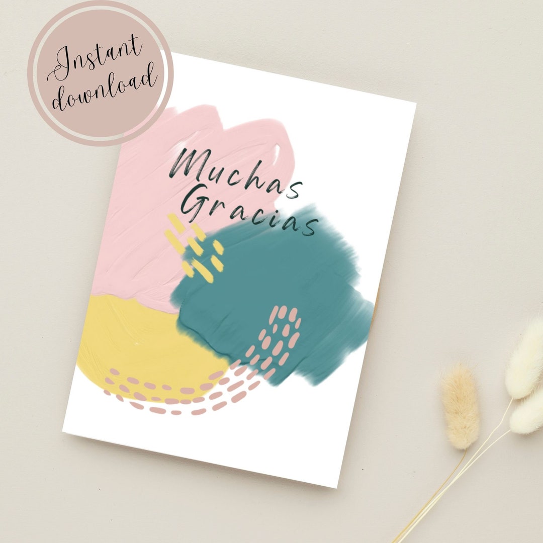 Thank You Blank Greeting Card Instant Digital Download PDF 5x7 Card ...