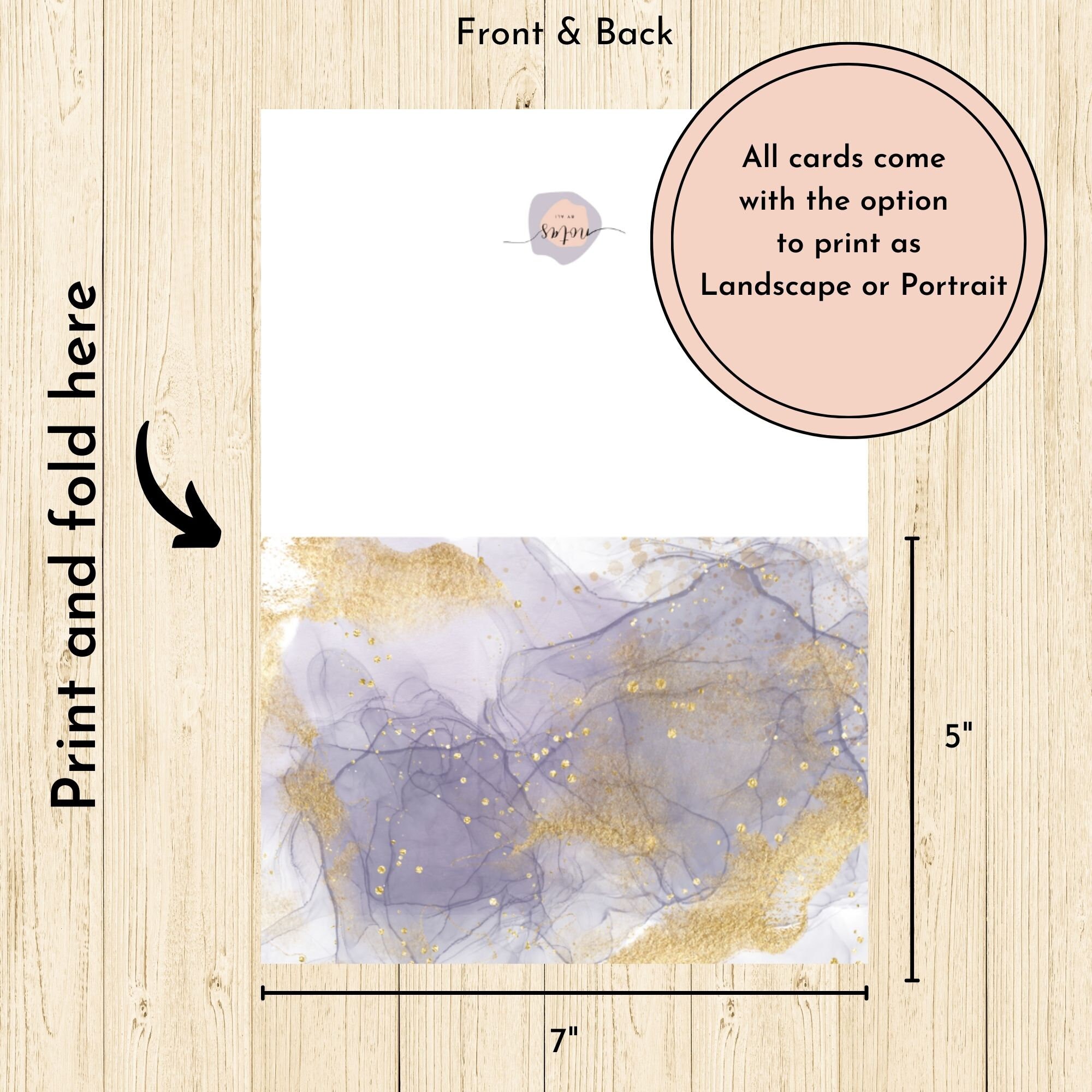 Blank Printable Greeting Card Instant Download Printable PDF All ...