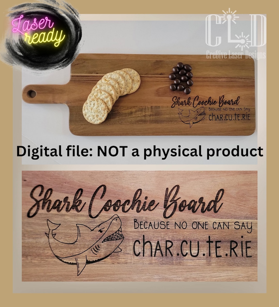 Charcuterie SVG File Shark Coochie Board, Funny Charcuterie Board ...