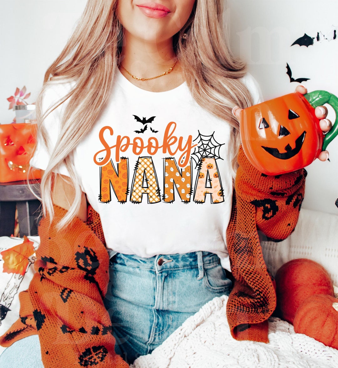 Spooky Nana Halloween PNG, Halloween Nana Png, Grandma Fall T-shirt Png ...