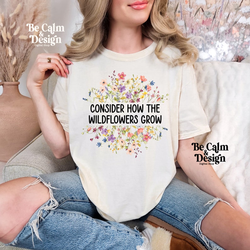 Consider How the Wildflowers Grow PNG, Inspirational Quotes Png, Retro ...