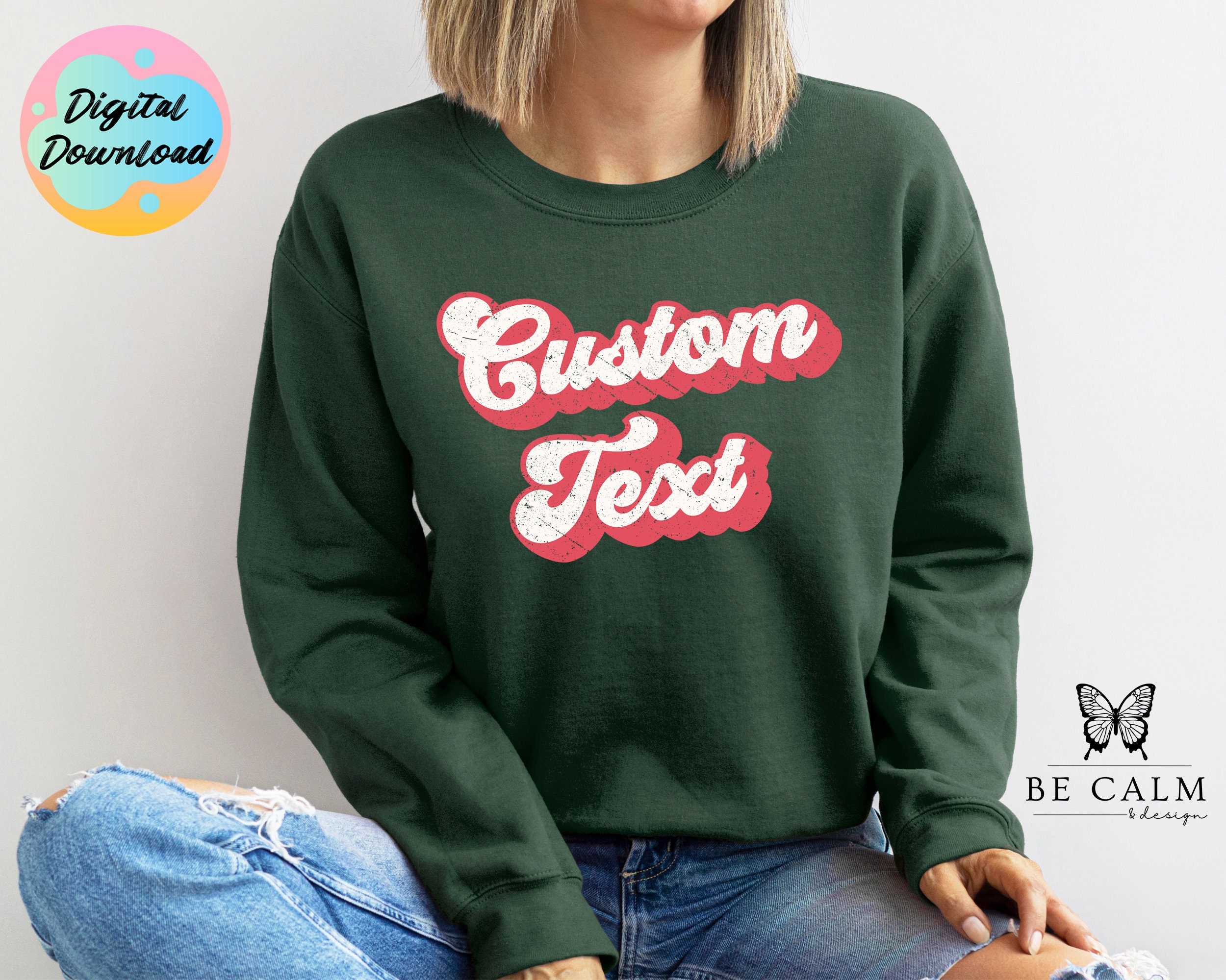 Groovy Custom Retro Text, Custom Text Png, Custom Name Png, Retro ...