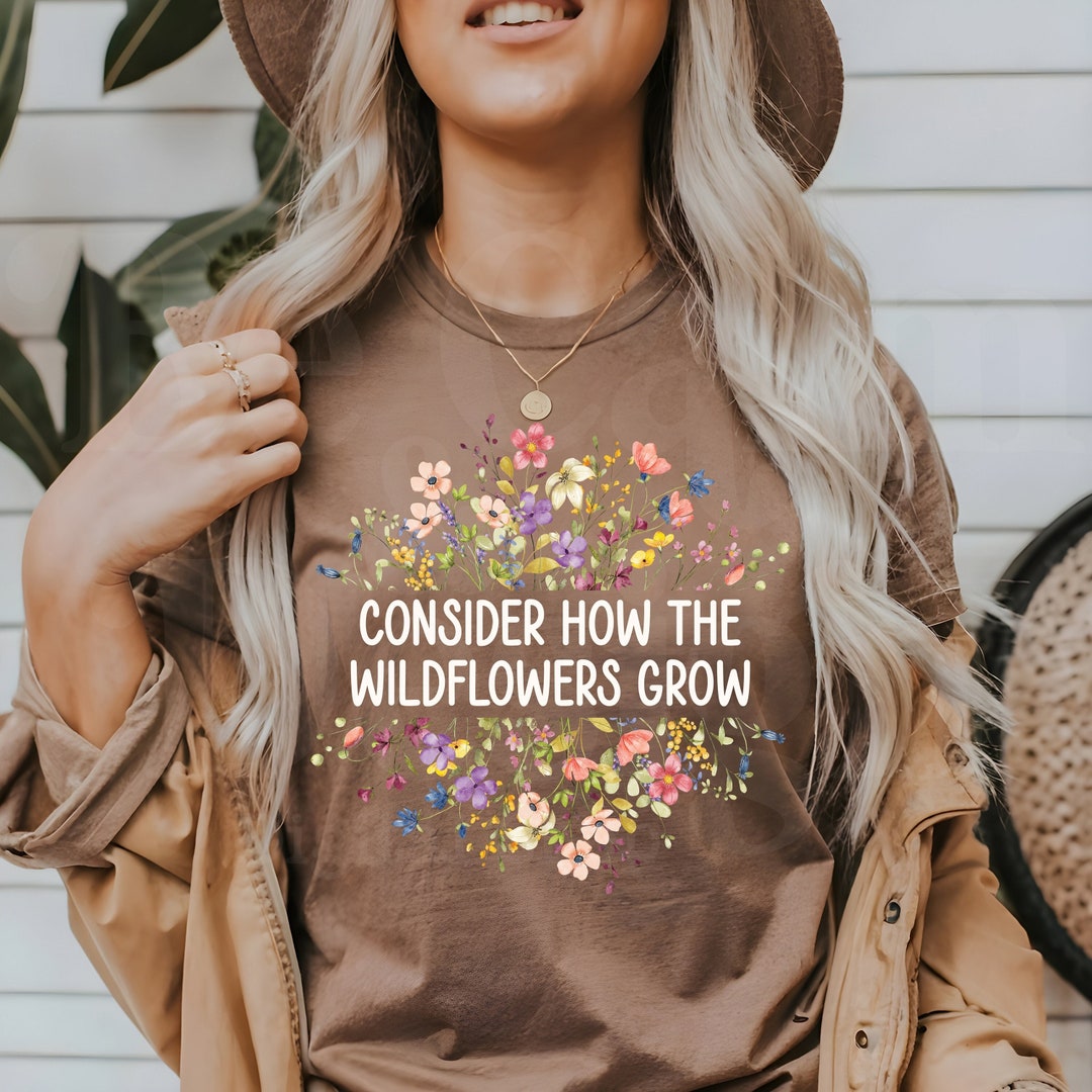 Consider How the Wildflowers Grow PNG, Inspirational Quotes Png, Retro ...