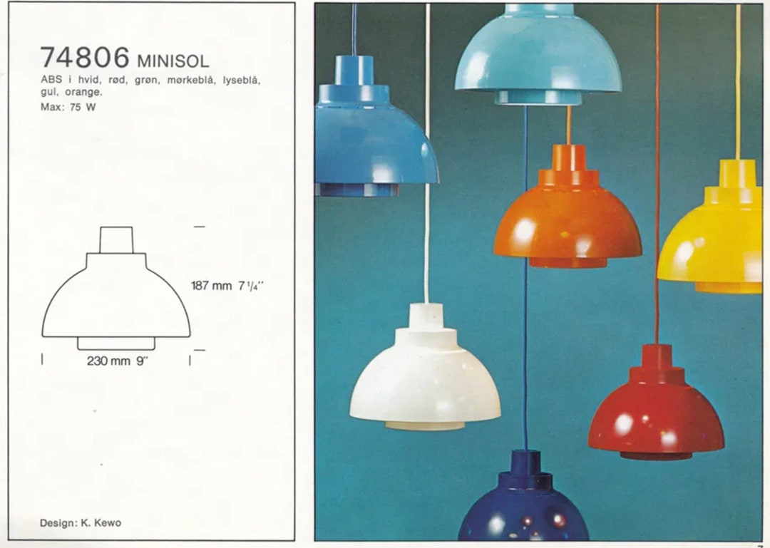 Yellow Danish Solar Minisol Pendant Lamp by K. Kewo for Nordisk Solar ...