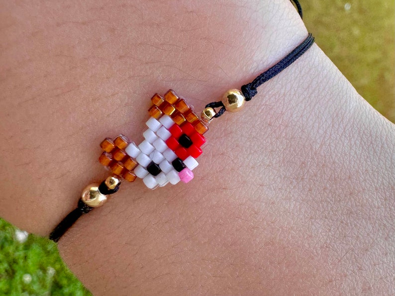 Handmade Chicken Miyuki Beaded Bracelet | Adjustable, Delicate Animal ...