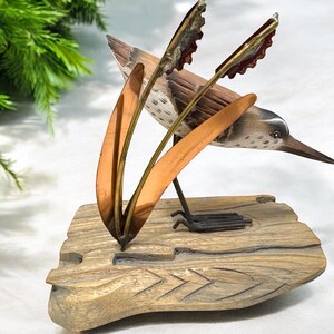 Handcrafted Wooden Sea Bird Decor, Rustic Sandpiper Figurine, Driftwood ...