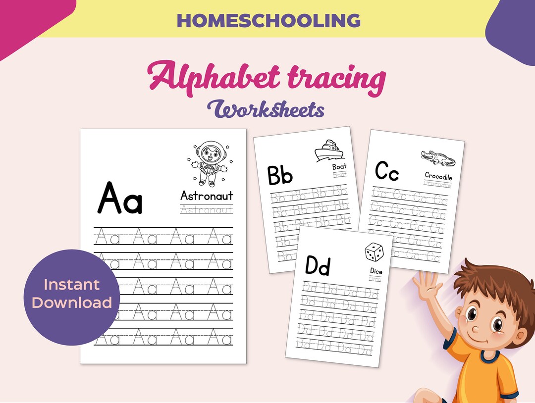 Alphabet Letters Tracing Page / Handwriting Practice / Preschool ...