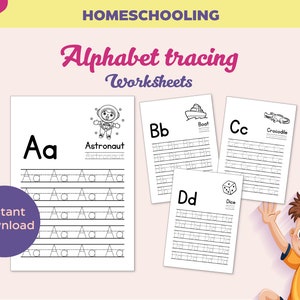 Alphabet Letters Tracing Page / Handwriting Practice / Preschool ...