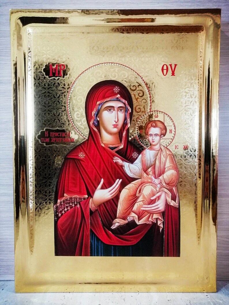 Virgin Mary & Jesus Christ Icons - Orthodox Greek Handmade Icons on ...